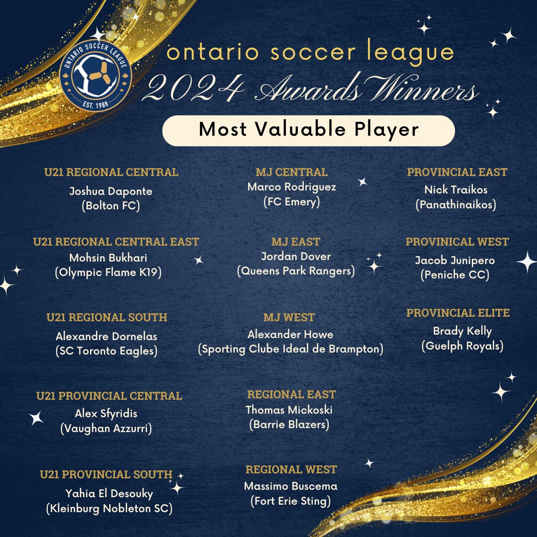 2024 OSL Award Winners - OSL - Ontario Soccer League